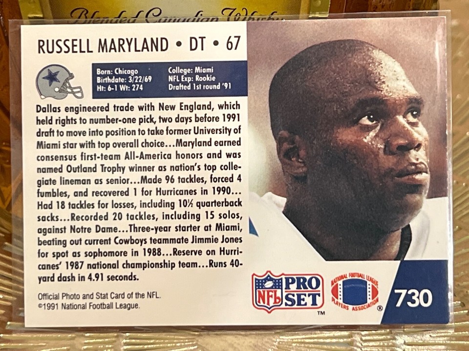 Russell Maryland Dallas Cowboys 1st Draft Choice 1991 NFL Pro Set #730 ...