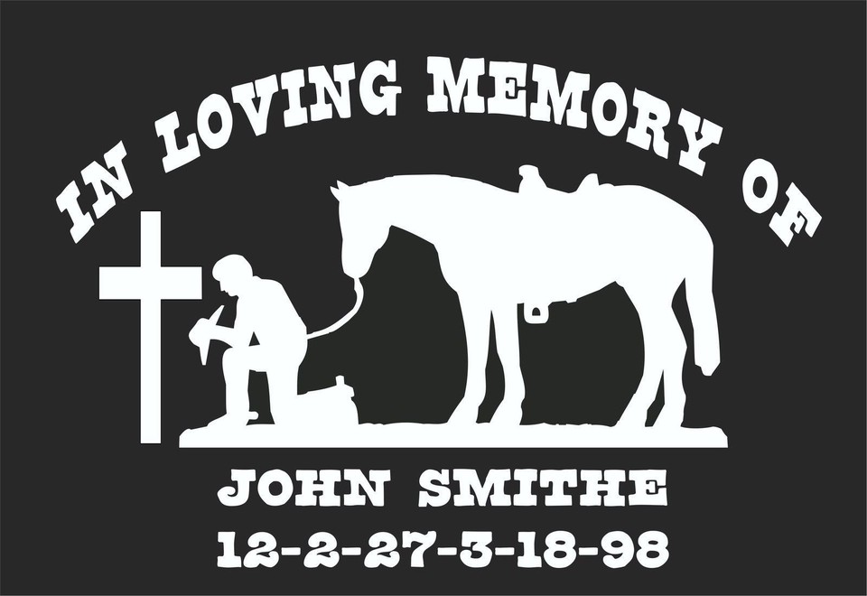 IN LOVING MEMORY CAR WINDOW DECAL.....COWBOY THEMED | eBay