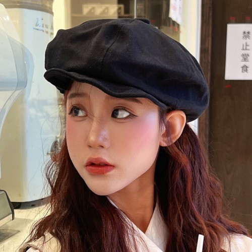 Berets Spring Autumn Cap Artist Cotton LY Octagonal Newsboy Flat Caps ...