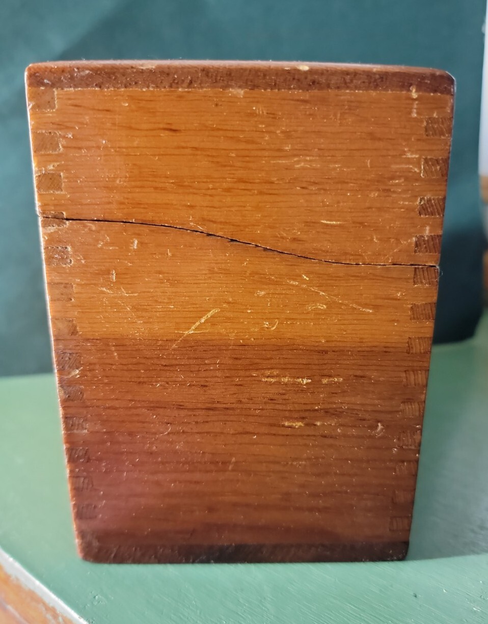 Vintage Dovetail Wooden Recipe Box (Antique Wooden Varnish Kitchen ...