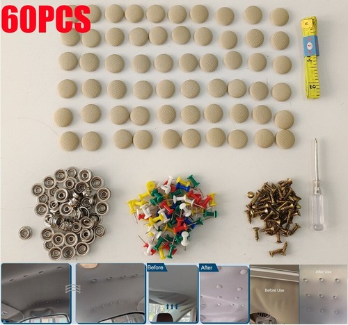 60Pcs Car Roof Liner Ceiling Kit Repair Buckle Sagging Headliner Pins ...
