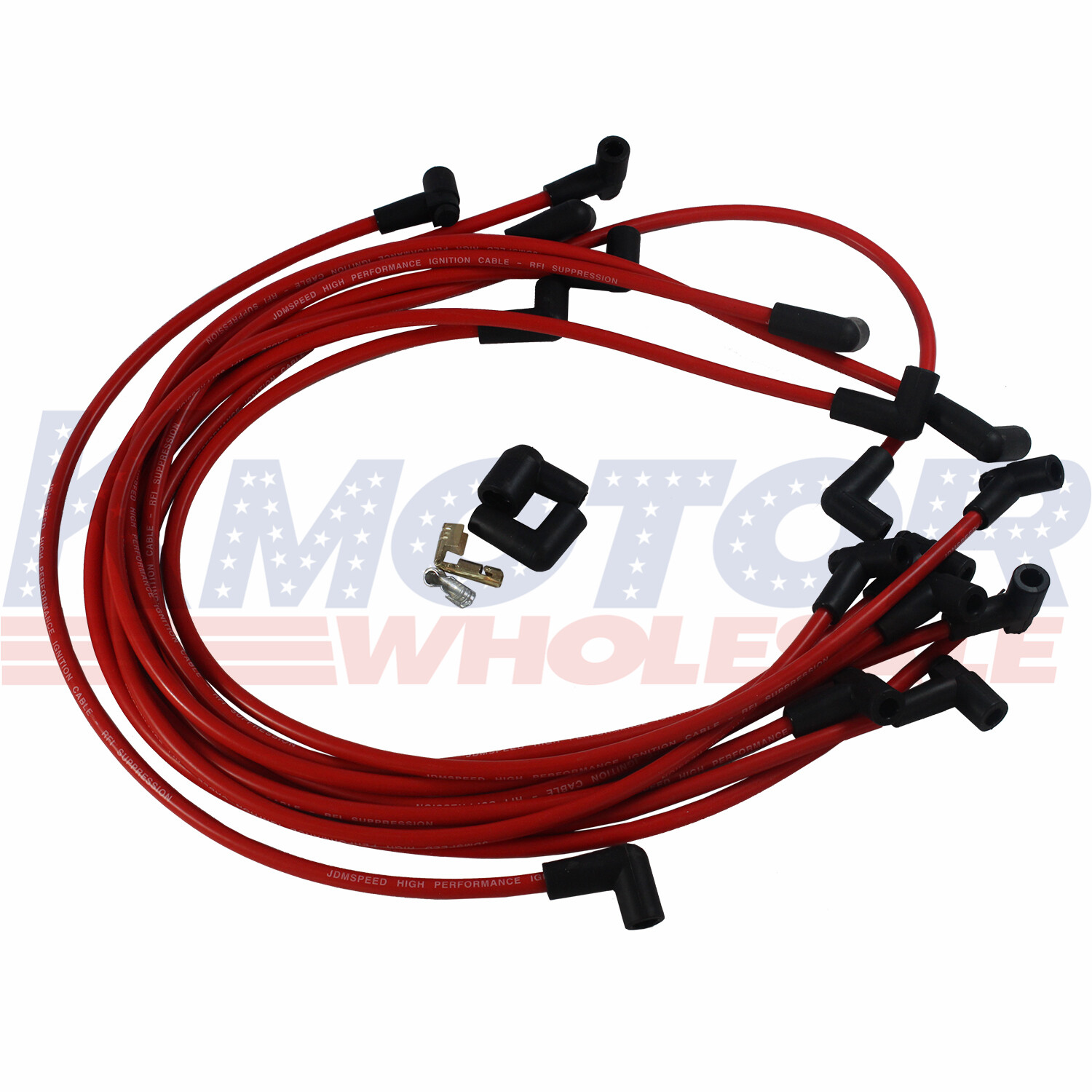 Red JDMSPEED Ultra 40 Spark Plug Wires Set for Big Block Chevy BBC 454 ...