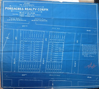 ORIGINAL 1926 BAYSIDE QUEENS NY BLUEPRINT MAP 20X22 | eBay