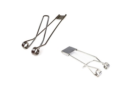 10 X 50mm RETAINING SPRING MR16 GU10 SNAP FIT BUTTERFLY CLIP DOWNLIGHT ...