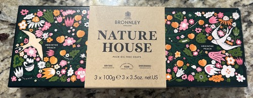 Bronnley England Nature House Absinthe Peach Bar Soaps 3 Triple Milled ...