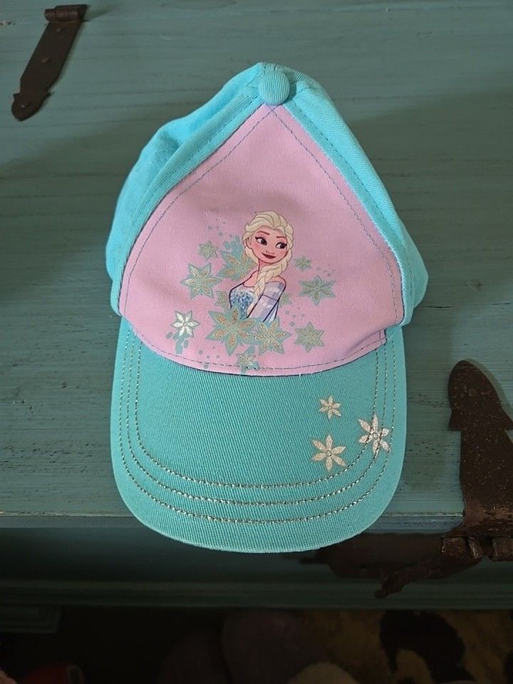 Disney Girl's Youth Frozen Elsa Baseball Cap Hook Loop Small Aqua ...