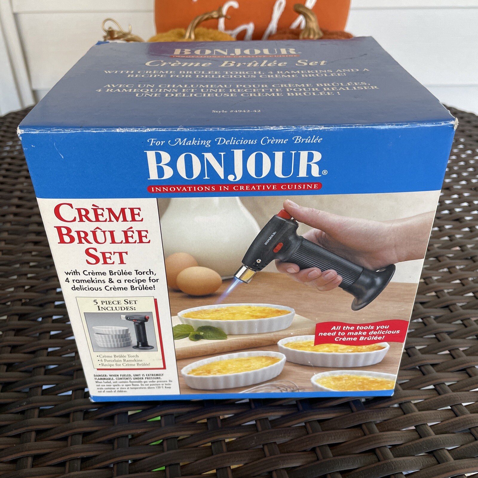 Creme Brulee Set 4 Oval Ramekins and 1 Culinary Torch Dessert Dinner ...