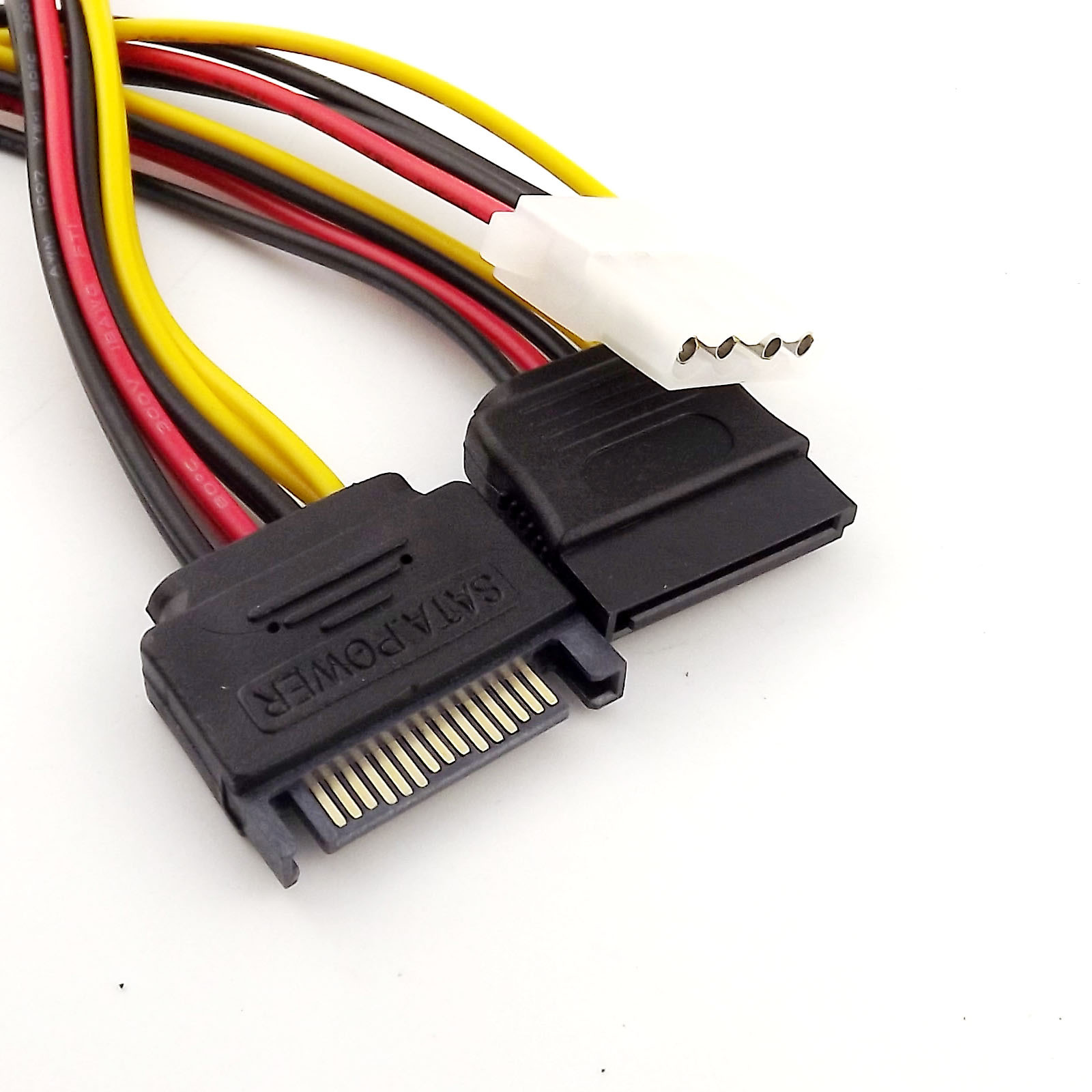 1pc 15 Pin SATA to Molex 4 Pin + 15Pin Serial Hard Drive HDD Power ...