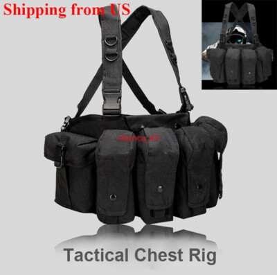 US!! Black AK Chest Rig Russian Special Forces Tactical Vest Belly Bag ...