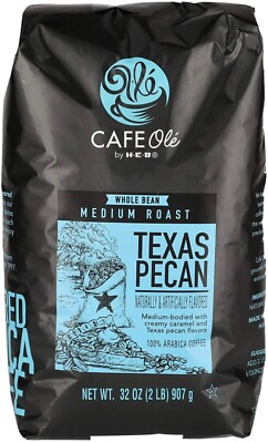 HEB Cafe Ole Texas Pecan Coffee Whole Bean 32 Oz - 2Lb Bag | eBay