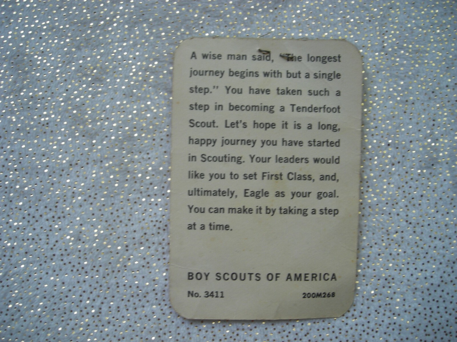 Vintage Boy Scouts of America Tenderfoot Patch with Rank Card from 1969 ...