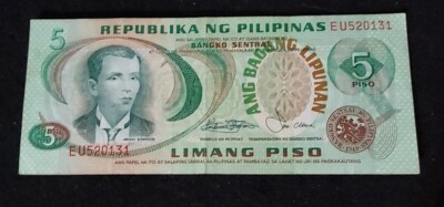 1949 5 Limang Pisos (Five Pisos) Republika NG Pilipinas. Pilipina Bank ...