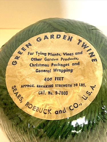 Sears Vintage Garden Twine Green 400 feet String Roebuck & Co. 30 lb ...