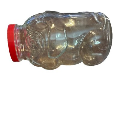 Vintage Libby Piggy Bank Clear Glass Jar Red Lid 7.5" Eyelashes | eBay
