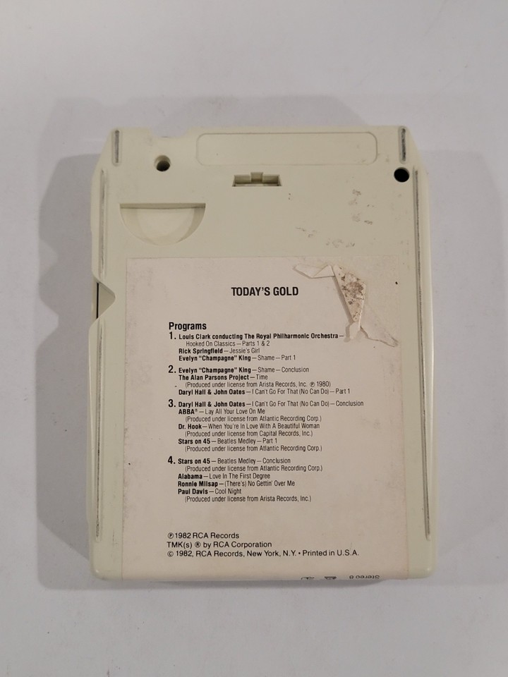 Today's Gold by Various Singers - 8 Track Tape, 1982 - ABBA, Rick ...