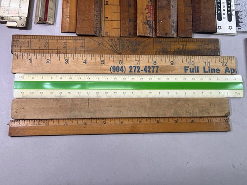 Vintage Drafting Tools Slide Rule & Wood Advertising Ruler Lot K&E ...