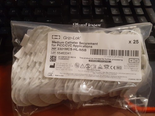 TIDI Grip-Lok Medium CVC PICC & Drain Securement Device Pack Of 25 | eBay