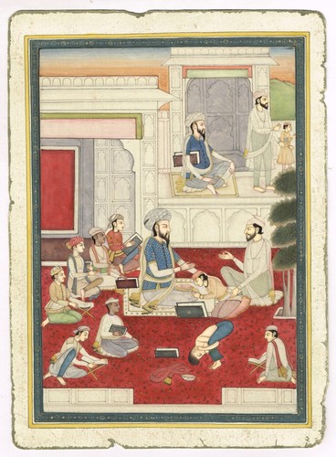A Sikh Guru With Pupils - A Sikh School Scene - Sikh Painting 8.5x11.5 ...