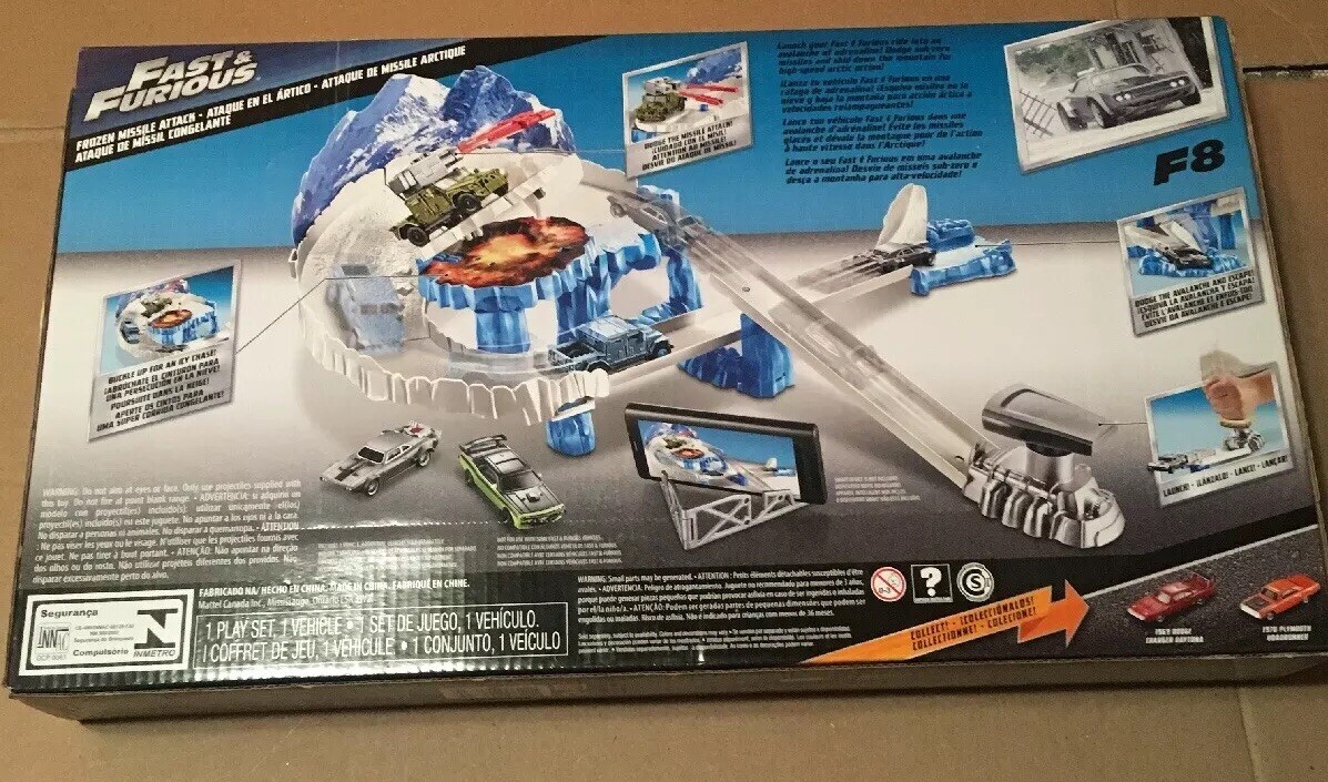 Fast and Furious F8 Ice Charger Cars Frozen Missile Attack Playset ...
