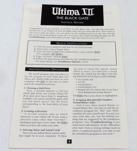 Ultima VII The Black Gate Install Guide | eBay
