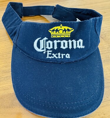 CORONA EXTRA Logo Navy Blue Sun Protection Visor Hat Adjustable For ...