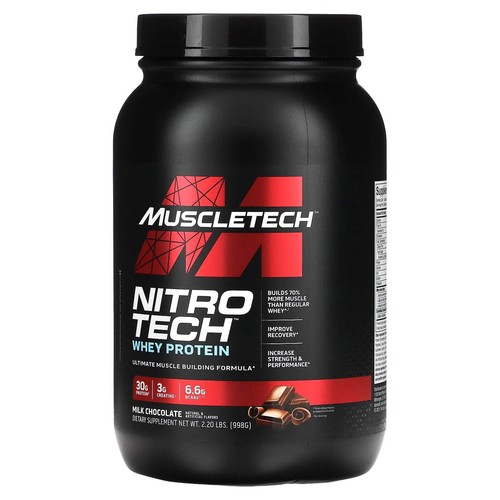 3 X MuscleTech, Nitro-Tech Whey Protein, Milk Chocolate, 2.2 lbs (998 g ...