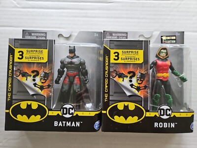 NEW DC BATMAN CAPED CRUSADER BATMAN 4” FLASHPOINT VARIANT + ROBIN ...