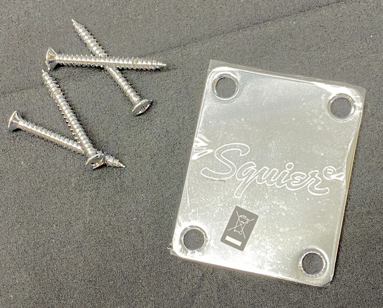 Fender Squier Strat SCRIPT NECK PLATE w/MOUNTING SCREWS Tele ...