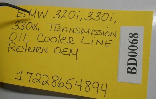 BMW 320I, 330I, 330IX Transmission Oil Cooler Line Return OEM ...