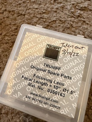 NICE Trumpf Haas Laser Lens Focusing 10" 1.5" (in case) # 0350163 | eBay