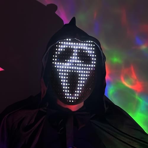 Mr.Pang Music LED Mask with Gesture Sensing, Face Transforming Light Up ...