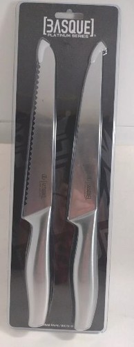 Basque Platinum Series 2 Pc Knife Set - 8" Slicing & 8" Bread Knives ...