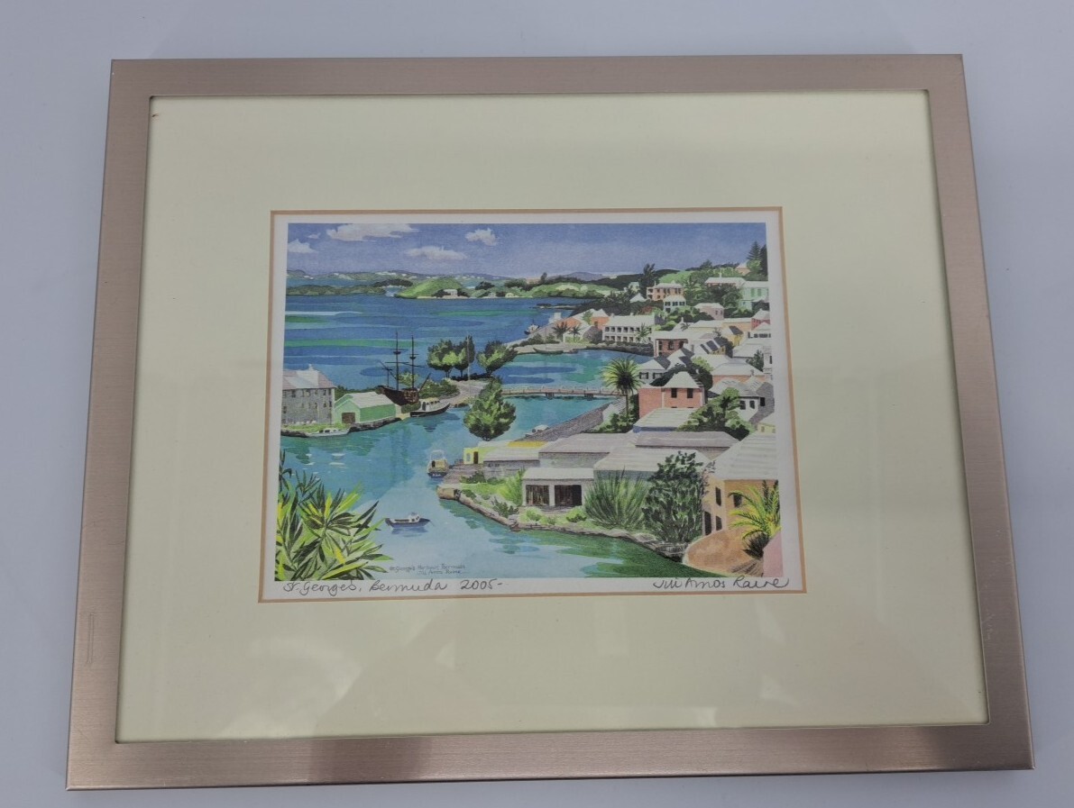 Jill Amos Raine St. George's Bermuda Reprint Signed by Artist Matted ...