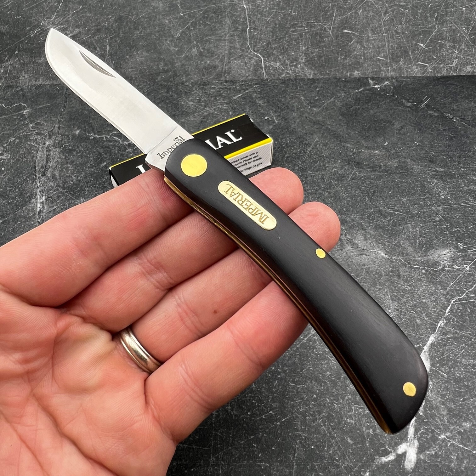 Schrade Imperial Black Sodbuster EDC Folding Slipjoint Blade Pocket ...