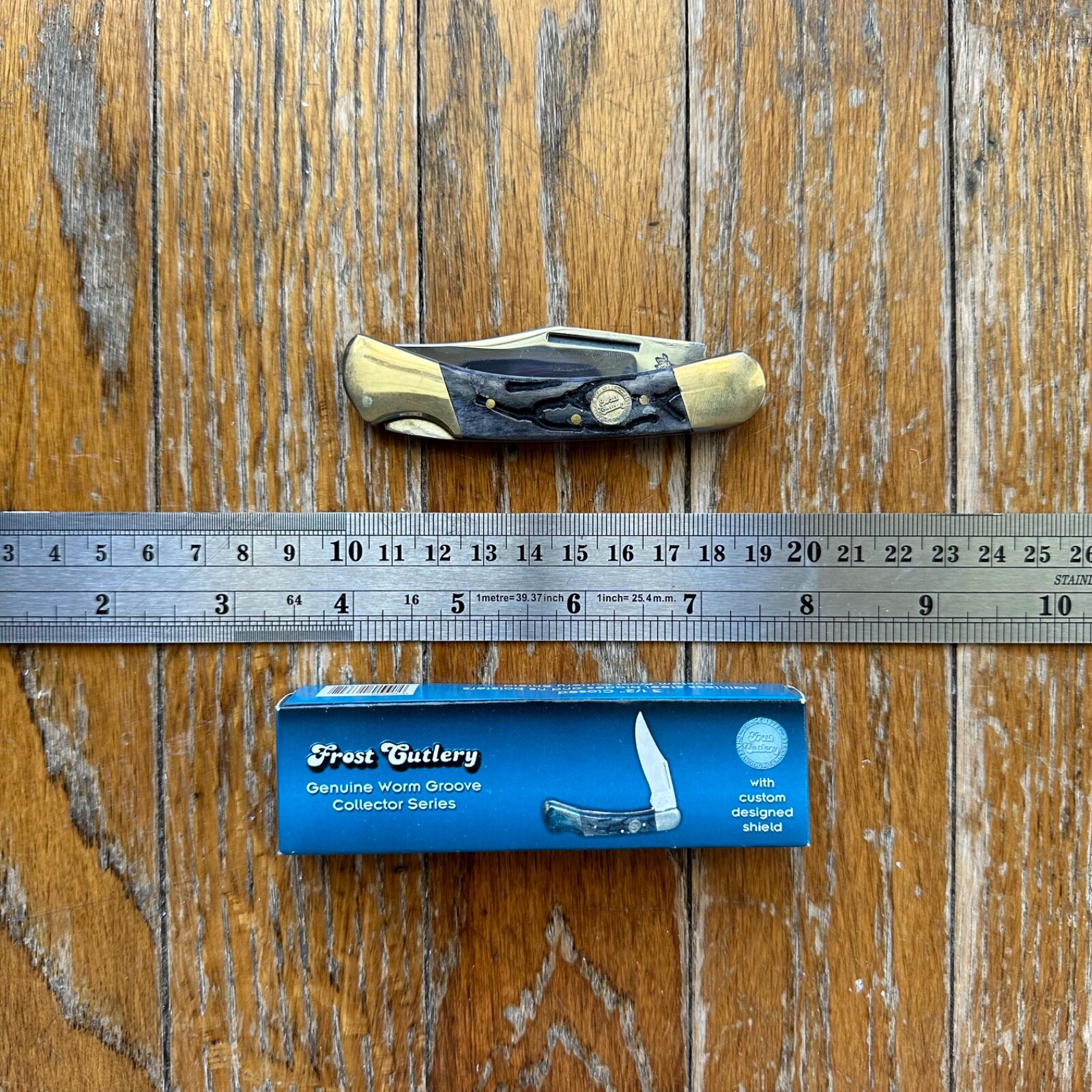 FROST Blue Jigged Bone GERMAN SS Worm Groove LITTLE BEAR CLAW Lockback ...