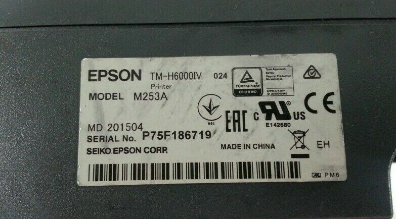 Epson M253A Multifunction USB PoS Receipt Thermal Printer TM-H6000IV ...