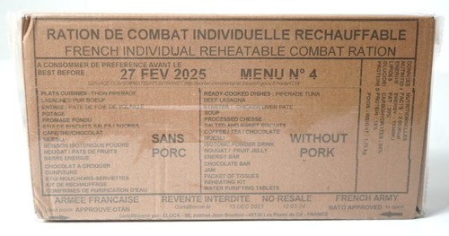 French Army RCIR Ration Pack Menu 4 (Expiry Feb 2025) 24 Hour Meal ...