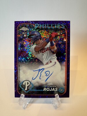 2024 Topps Chrome Update Johan Rojas #RA-JRO Rookie Purple Speckle Auto ...