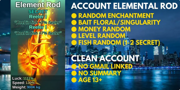 Fish it! - Elemental Rod + Singularity Bait (BONUS 2 SECRET FISH) | eBay