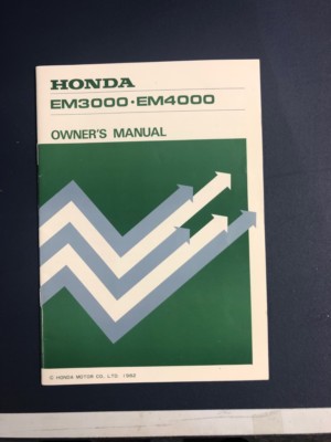 Honda EM3000 EM4000 Owner's Manual | eBay