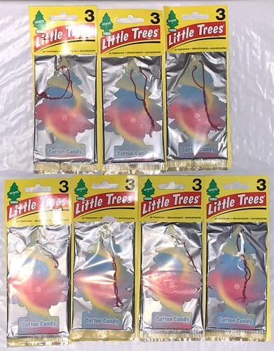 Lot Of 8 LITTLE TREES BRAND COTTON CANDY CAR AIR FRESHENERS 3 PACK ...