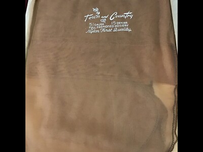 1PR VINTAGE TOWN & COUNTRY S RHT SHEER FLAT KNIT Dark Seam SZ 10 CRAYON ...