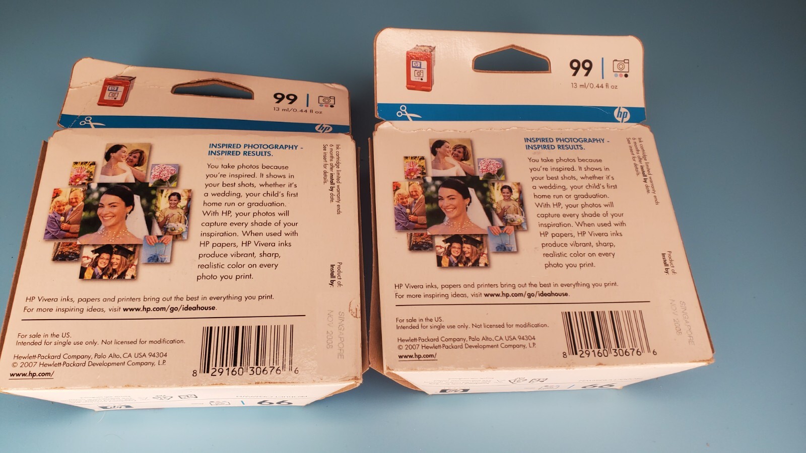 Pair HP Invent 99 Photo Inkjet Printer Ink Cartridge New Sealed | eBay