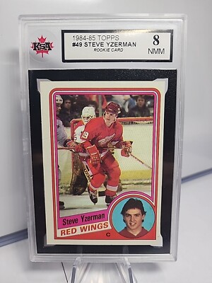 1984-85 TOPPS HOCKEY #49 STEVE YZERMAN RC ROOKIE KSA GRADED 8.0 NMM | eBay