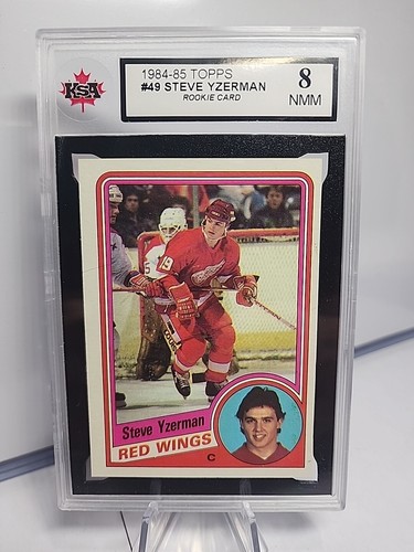 1984-85 TOPPS HOCKEY #49 STEVE YZERMAN RC ROOKIE KSA GRADED 8.0 NMM | eBay