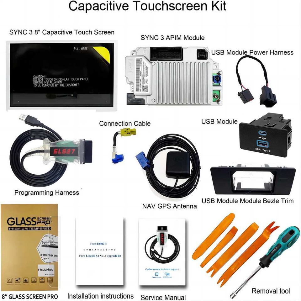 Latest OEM SYNC 2 to SYNC 3 Kit 3.4 for Ford Sync3 Android Auto Carplay ...