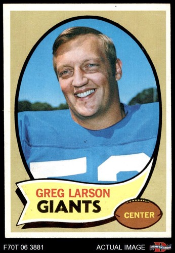 1970 Topps #174 Greg Larson Giants-FB Minnesota 8 - NM/MT | eBay