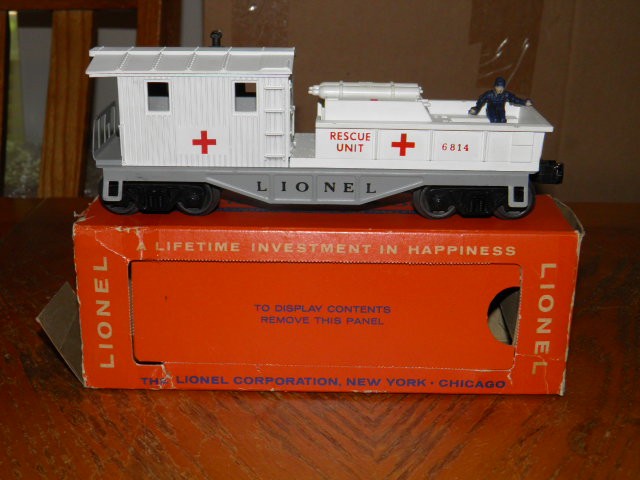 LIONEL 6814 FIRST AID MEDICAL CAR W/OB STRETCHES & OXYGEN TANKS NICE ...