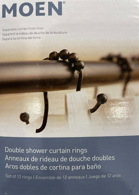 Moen Double Shower Curtain Rings SR22000WB | eBay