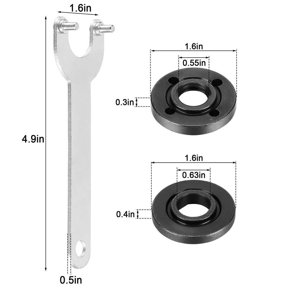 5/8"-11 Angle Grinder Spanner Wrench Flange Lock Nut Set For Dewalt ...